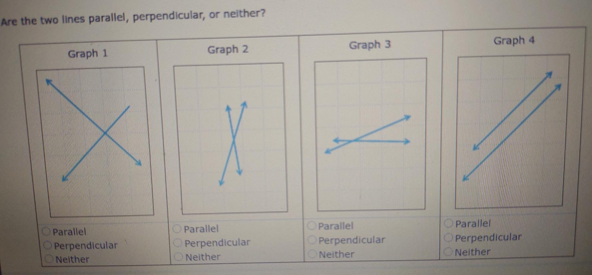 Solved Are the two lines parallel, perpendicular, or | Chegg.com