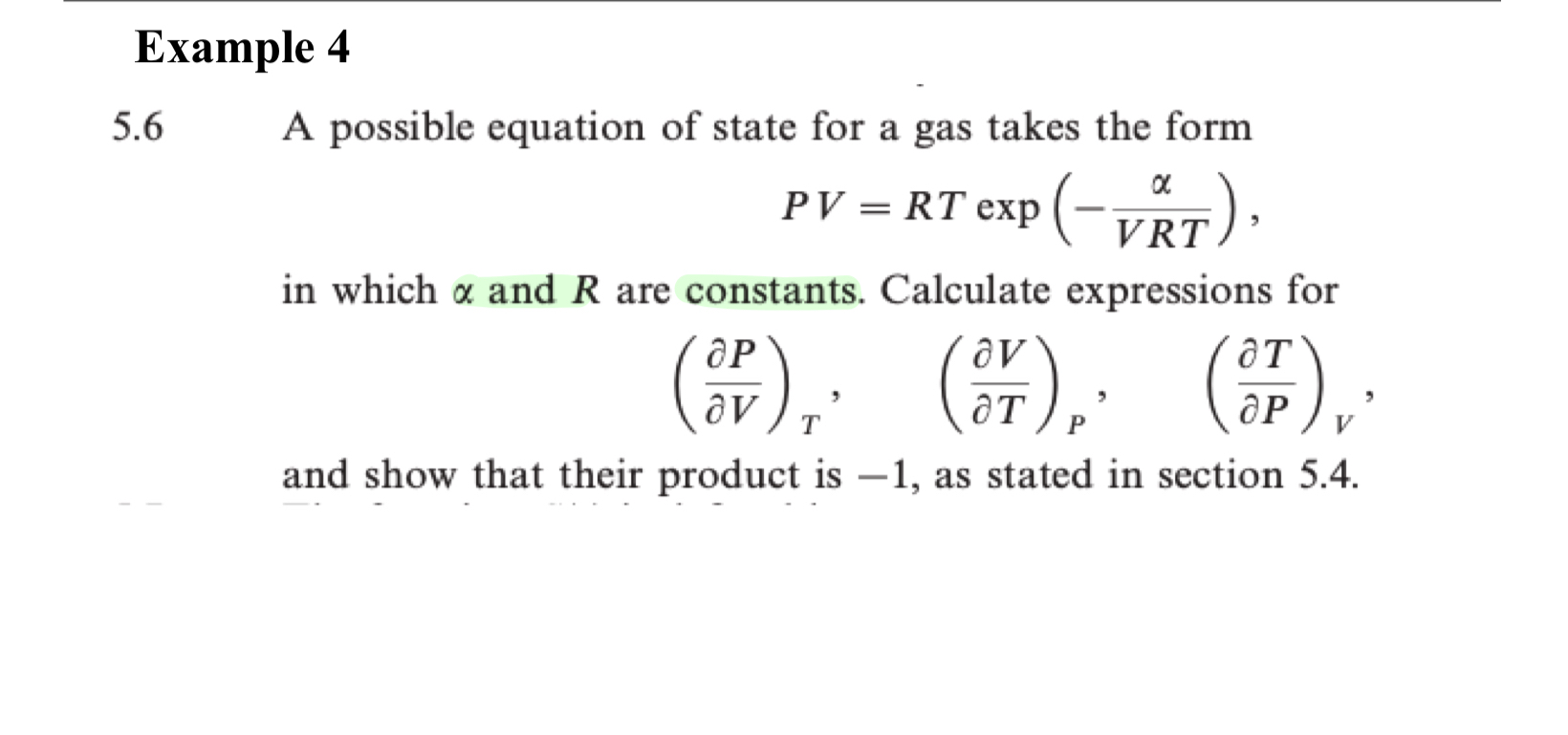 Solved Example 45.6 ﻿A possible equation of state for a gas | Chegg.com