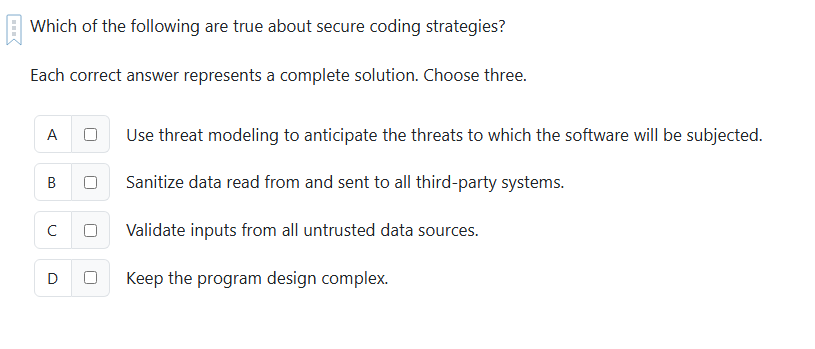 Solved Which of the following are true about secure coding | Chegg.com