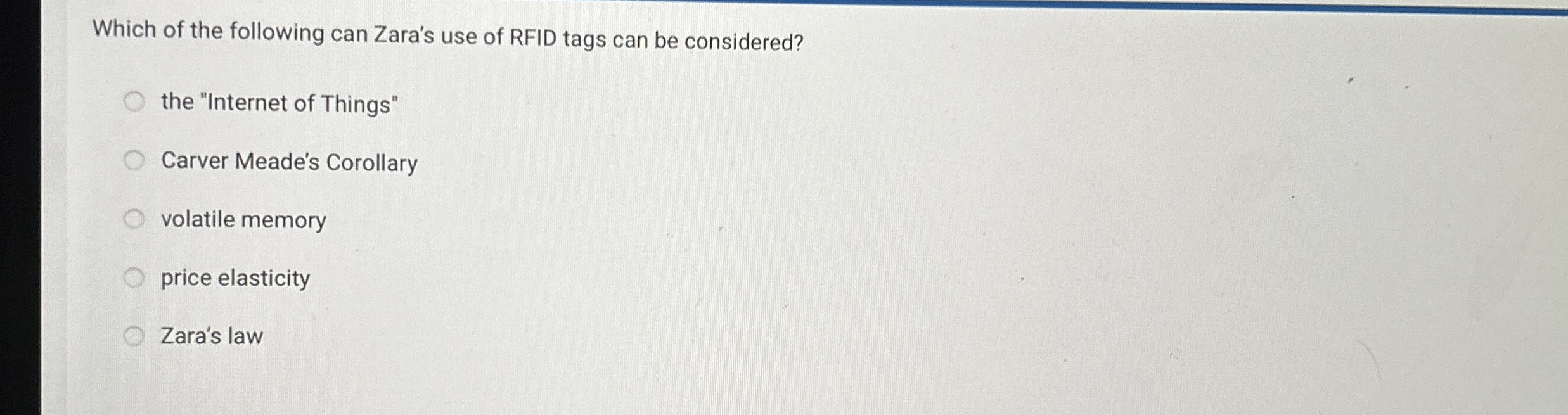 Solved Which of the following can Zara's use of RFID tags | Chegg.com