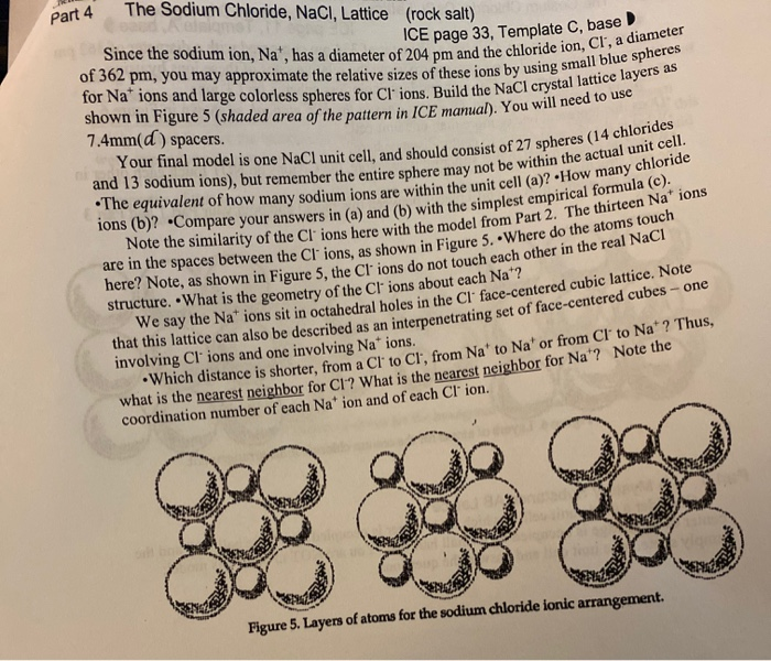 Solved art 4 The Sodium Chloride, NaCl, Lattice (rock salt) | Chegg.com