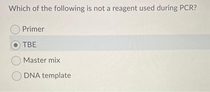 Solved Which of the following is not a reagent used during | Chegg.com