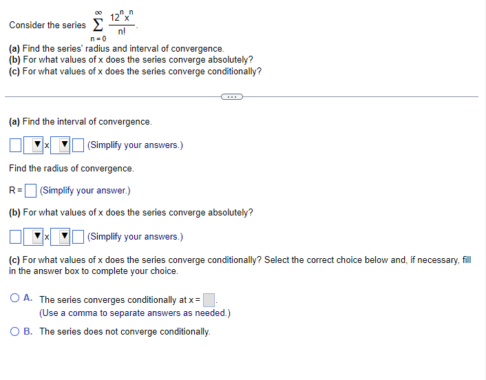 Solved Consider the series Summation from n equals 0 ﻿to | Chegg.com
