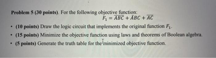 Solved For the objective function below:1) Draw logic | Chegg.com
