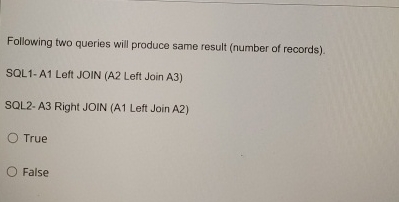 Solved Following two queries will produce same result | Chegg.com