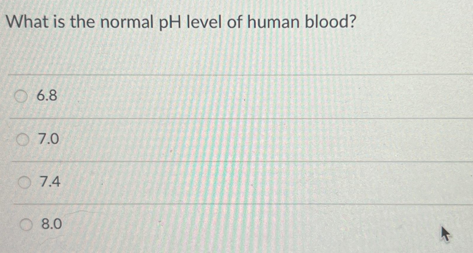What is the normal pH ﻿level of human | Chegg.com