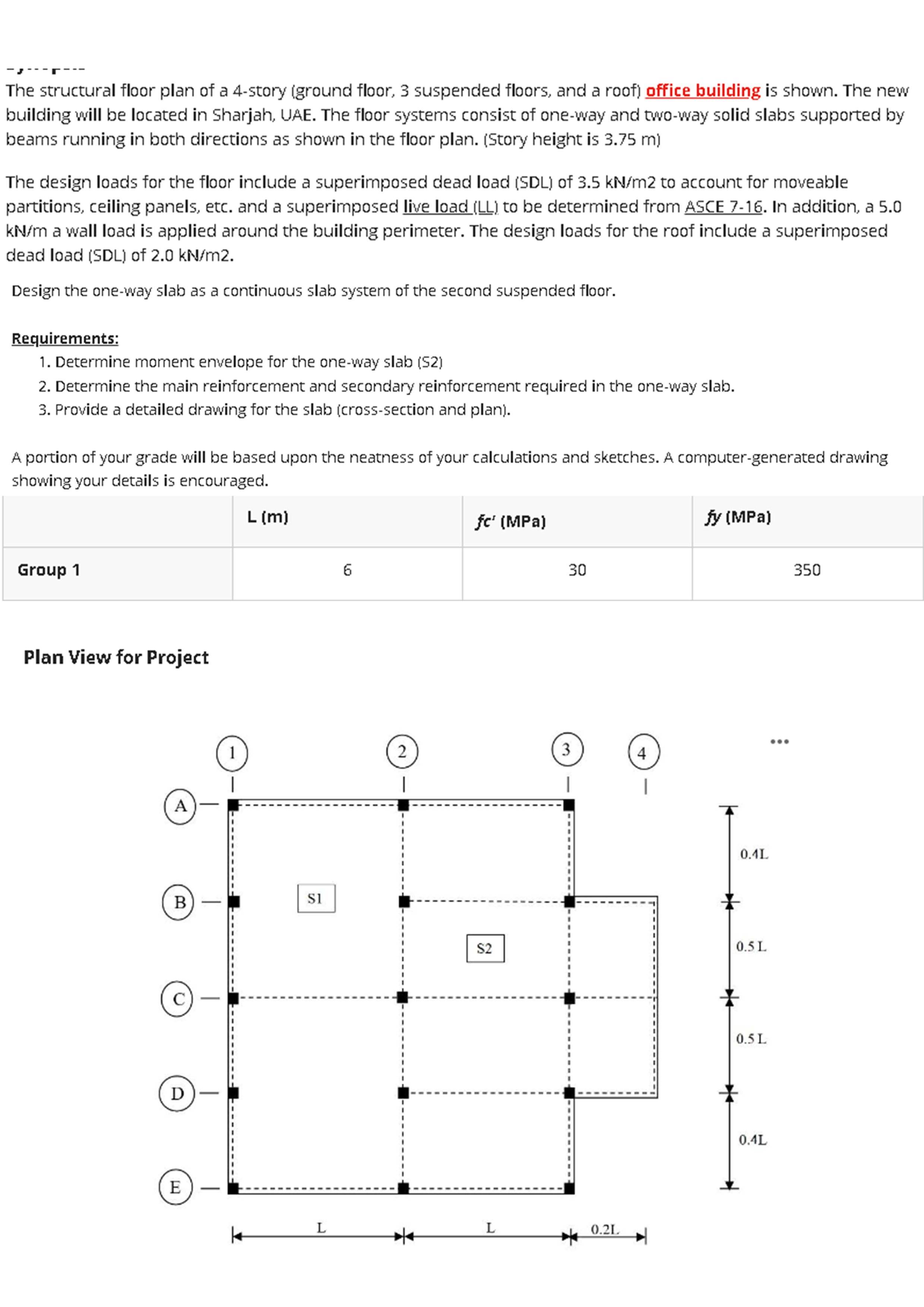 The structural floor plan of a 4-story (ground floor, | Chegg.com