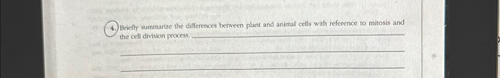 Solved Briefly summarize the differences between plant and | Chegg.com