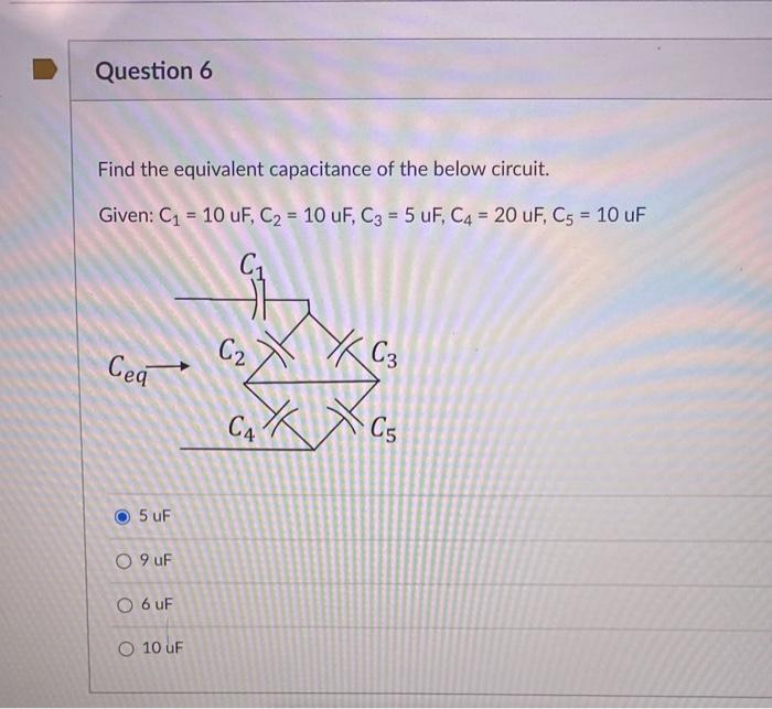 Solved Find the equivalent capacitance of the below circuit. | Chegg.com