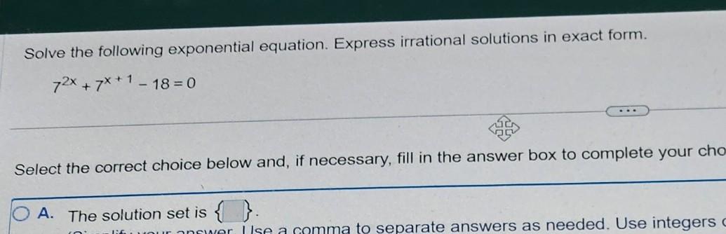Solved Solve the following exponential equation. Express | Chegg.com