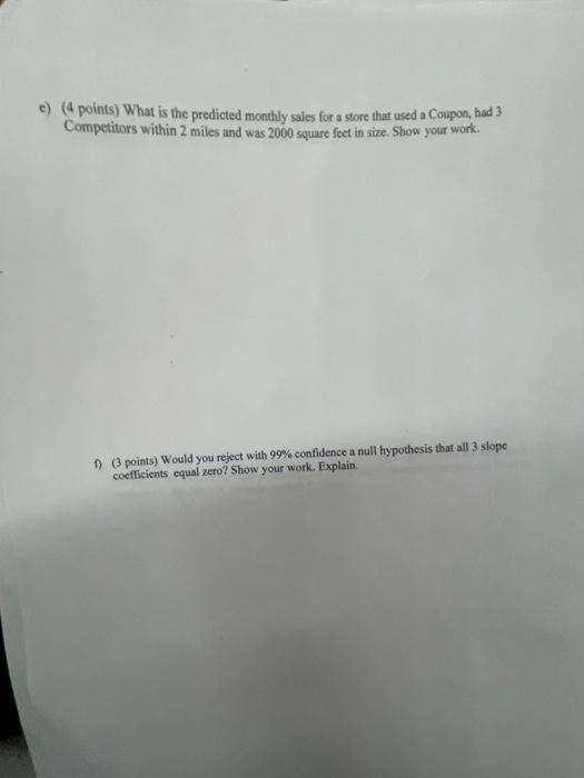 Solved PARTD (29 POINTS) Use the attached 4 Excel outputs (A | Chegg.com