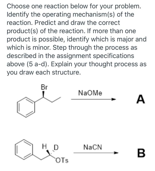 Solved Choose one reaction below for your problem. Identify | Chegg.com