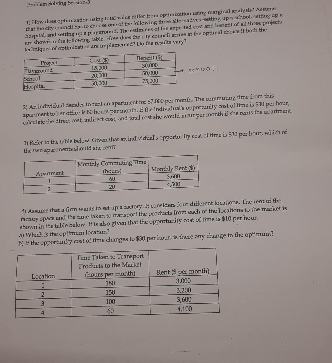 Solved 1 How Does Optimization Using Total Value Differ Chegg