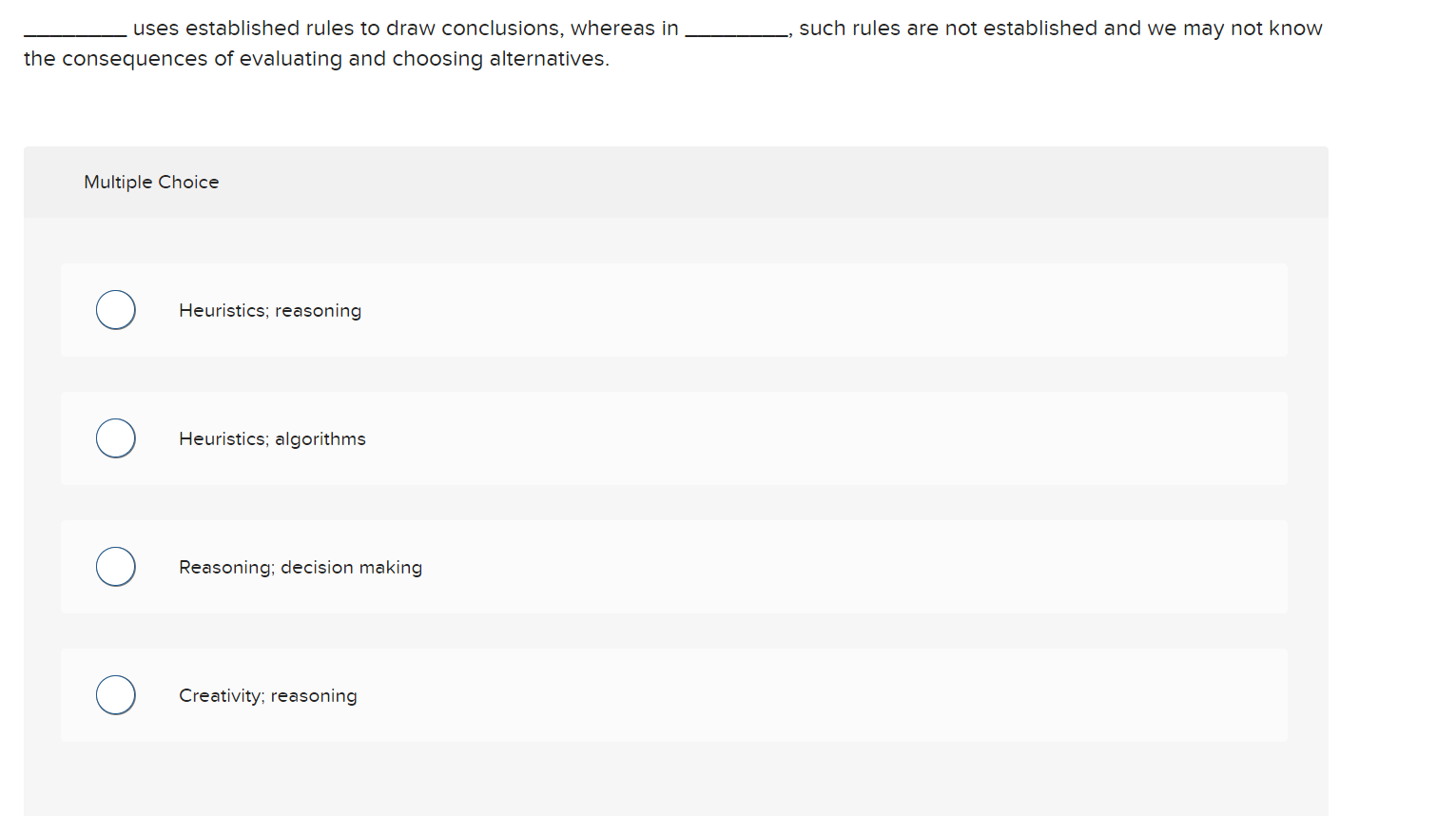 Solved uses established rules to draw conclusions, whereas | Chegg.com