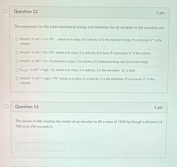 Solved The expression for the total mechanical energy and | Chegg.com