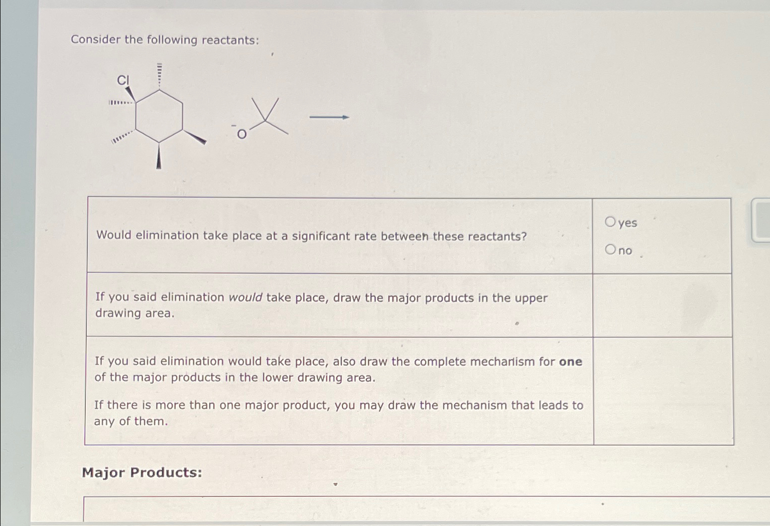 Solved Consider the following reactants:\table[[Would | Chegg.com