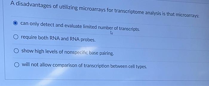Solved A disadvantages of utilizing microarrays for | Chegg.com