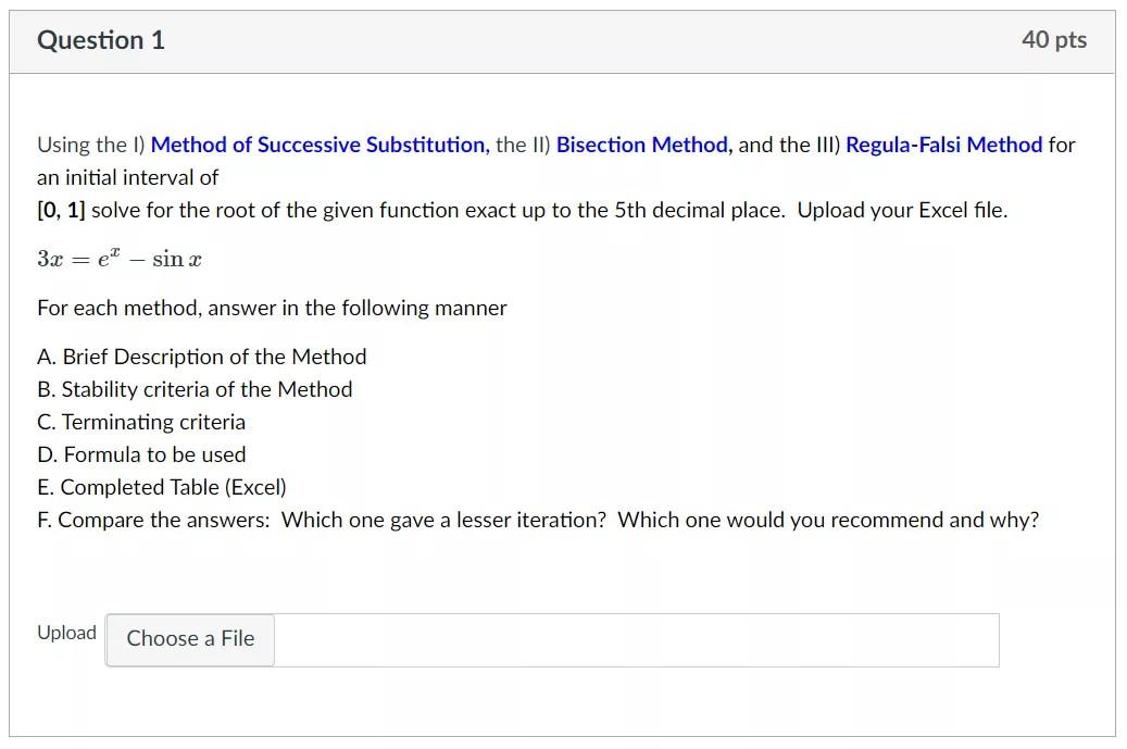 Solved Question 1 40 pts Using the 1) Method of Successive | Chegg.com