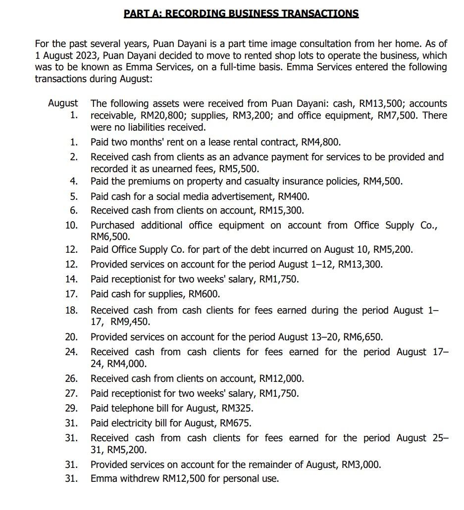 Solved Prepare Journal Entries For Each Transaction Listed