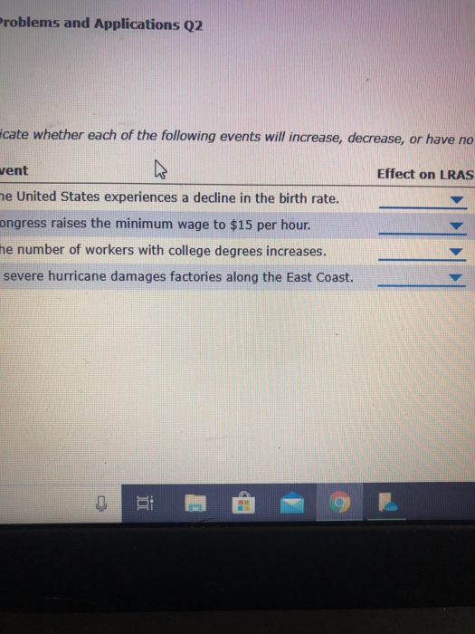 Solved Problems and Applications Q2 cate whether each of the | Chegg.com