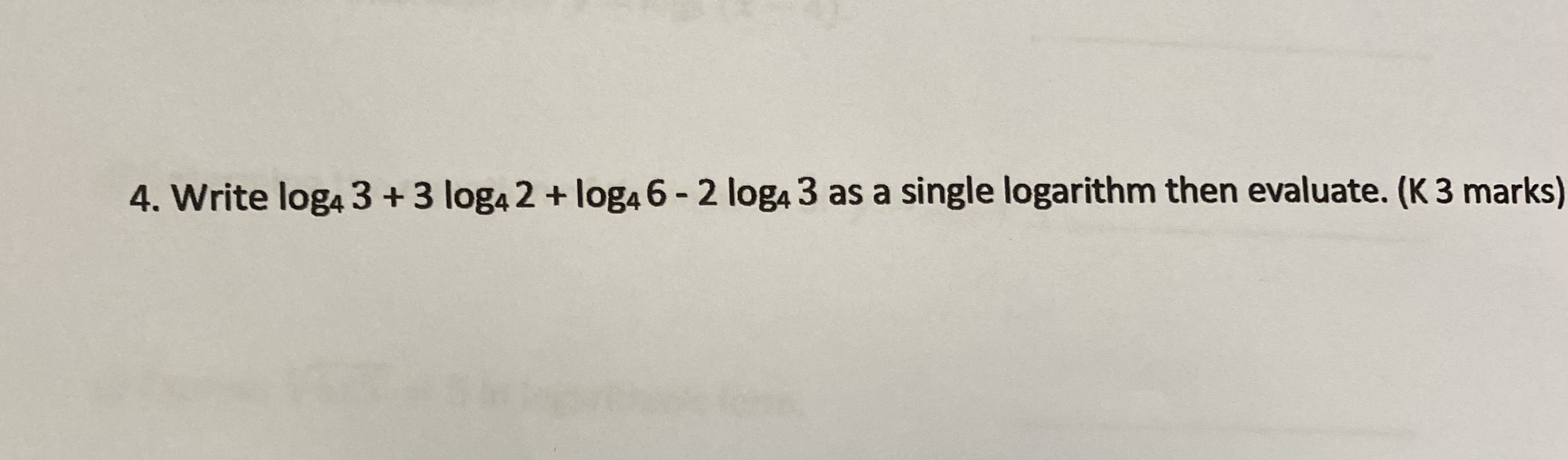 Solved Write log43+3log42+log46-2log43 ﻿as a single | Chegg.com