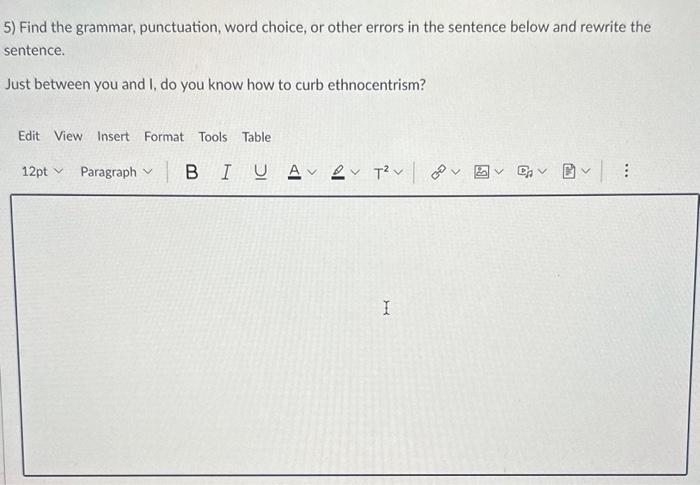 Find the grammar, punctuation, word choice, or other | Chegg.com