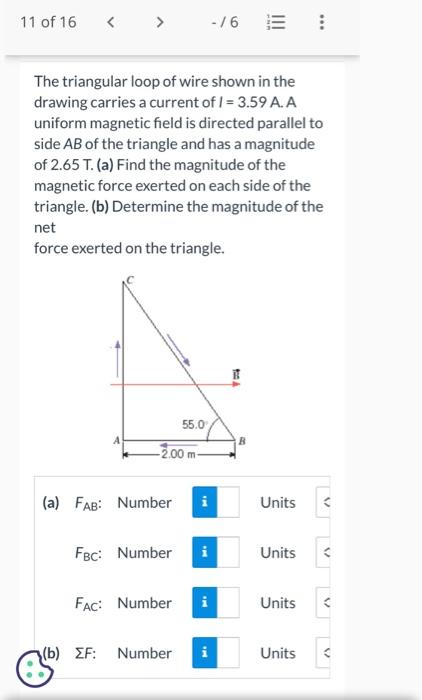 Solved The triangular loop of wire shown in the drawing | Chegg.com