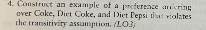 Solved 4. Construct an example of a preference ordering over | Chegg.com