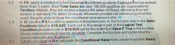 Solved 5.3 In H3, apply a nested function based on the | Chegg.com