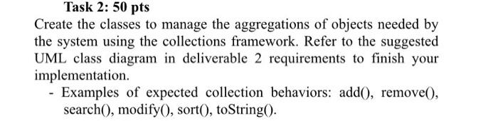 In Java pleasenote: besides aggregation implemetaion | Chegg.com