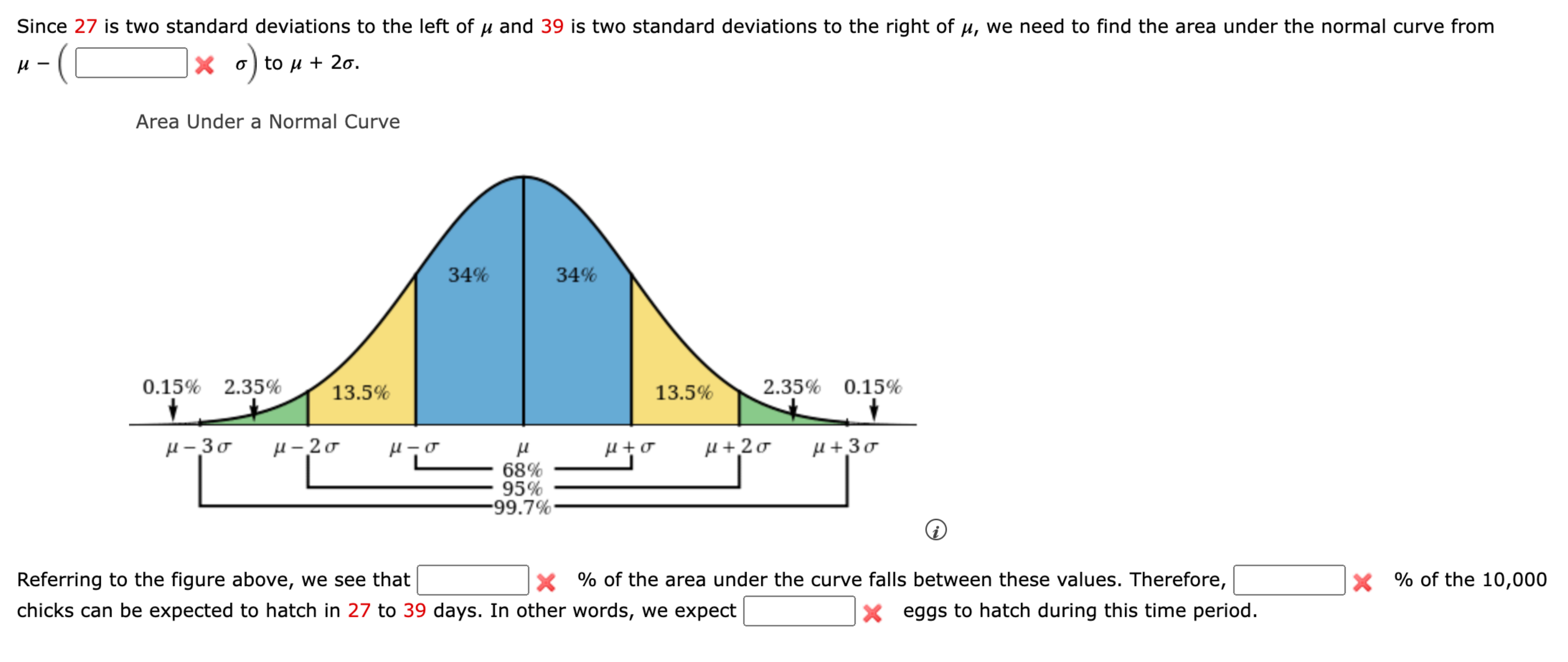Solved Since 27 ﻿is two standard deviations to the left of μ | Chegg.com