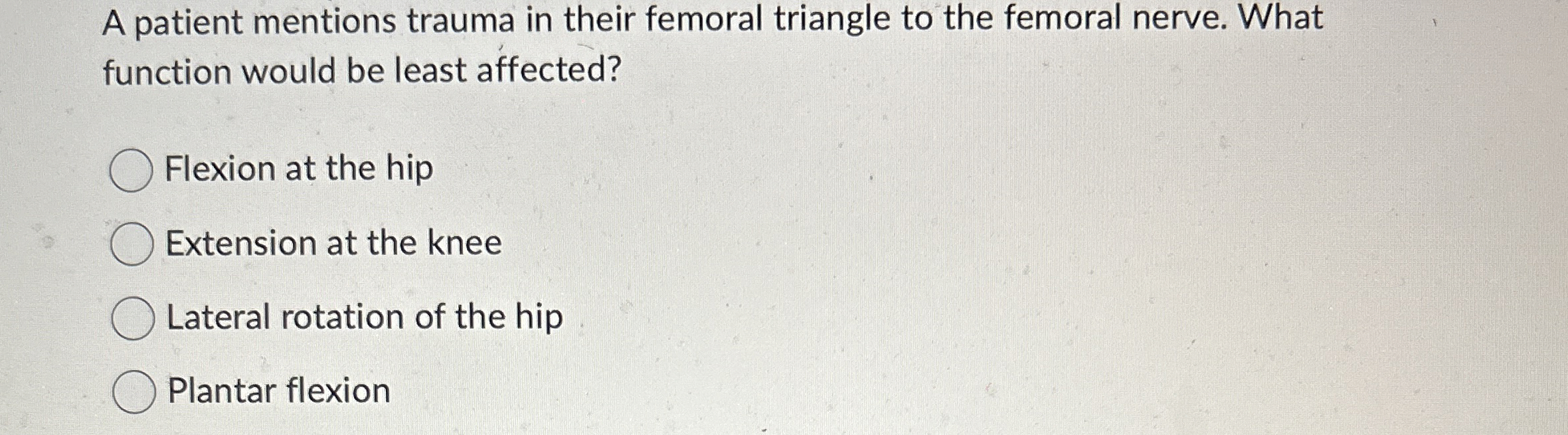 Solved A patient mentions trauma in their femoral triangle | Chegg.com
