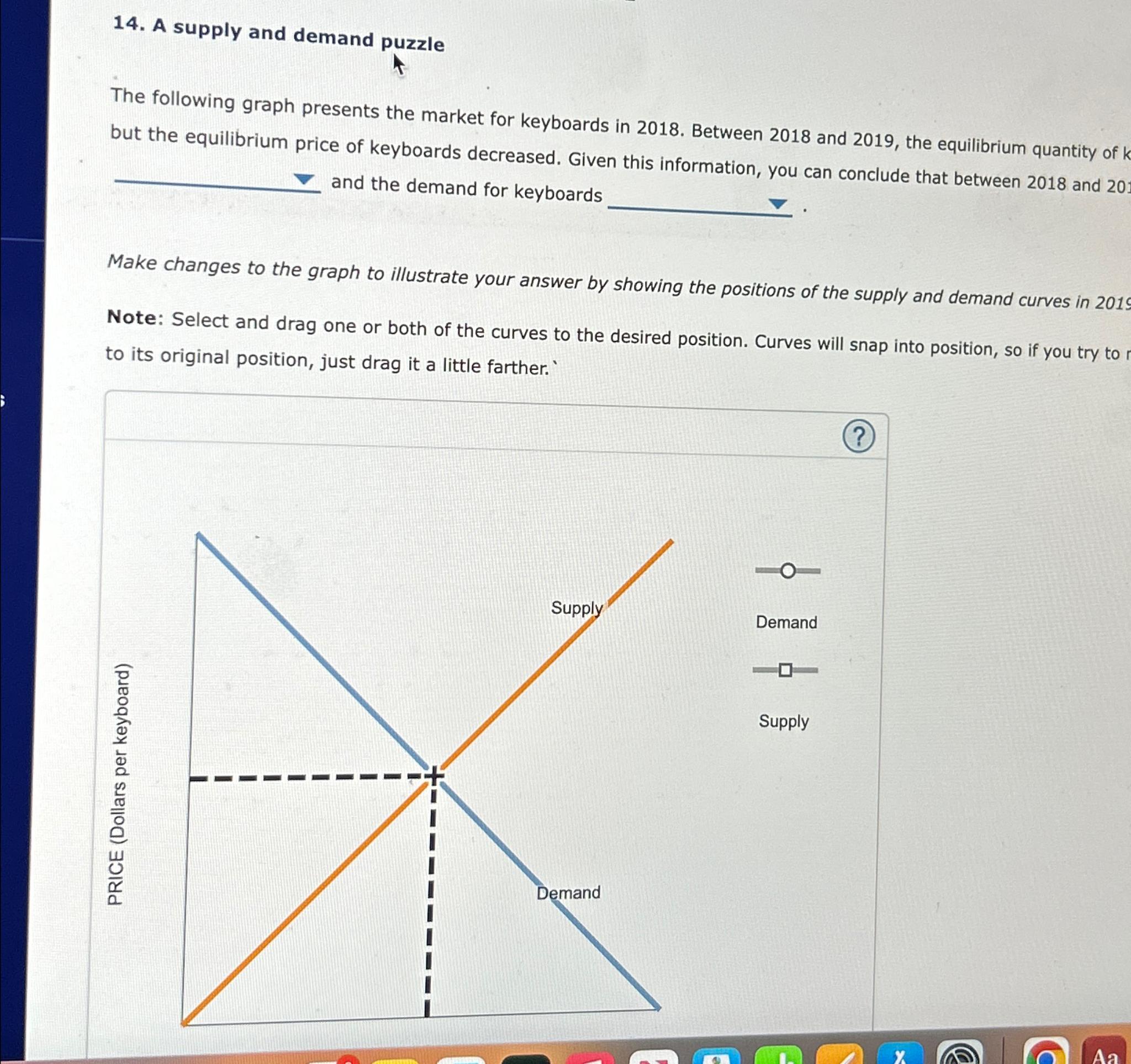 Solved A supply and demand puzzleThe following graph | Chegg.com