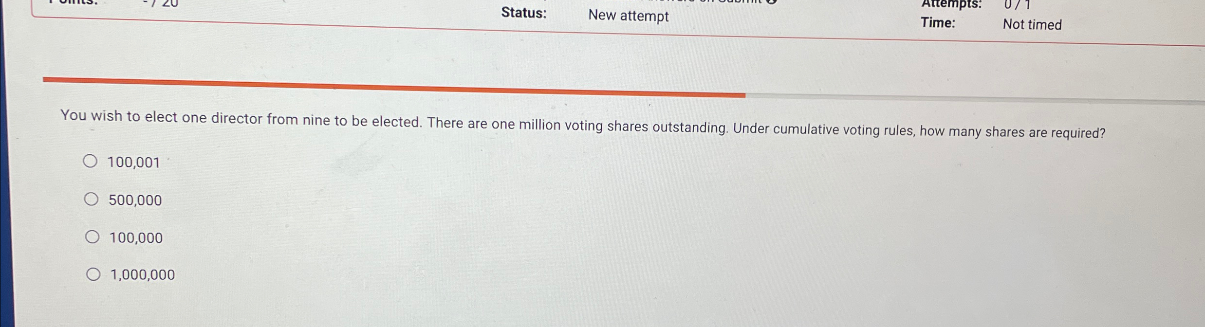 Solved Status:New attemptTime:Not timedYou wish to elect one | Chegg.com