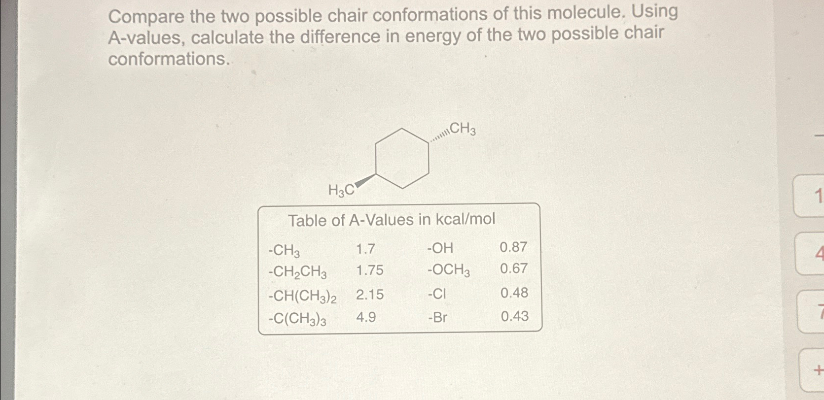Solved Compare the two possible chair conformations of this | Chegg.com