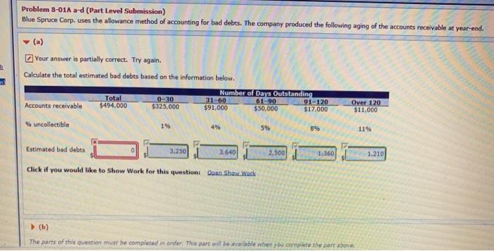 Solved Problem 8-01A ad (Part Level Submission) Blue Spruce | Chegg.com