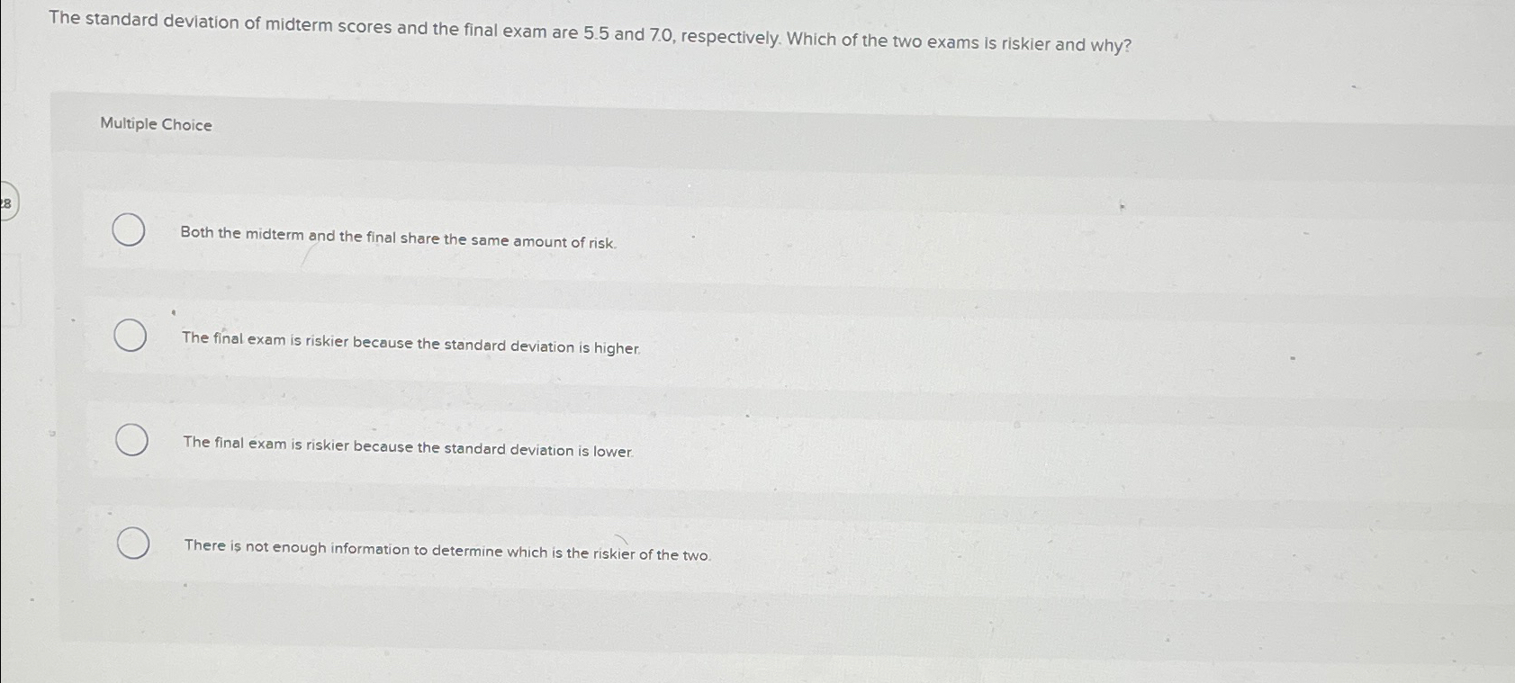 Solved The standard deviation of midterm scores and the | Chegg.com