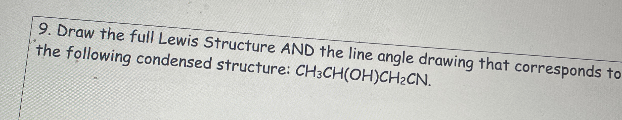 Solved Draw the full Lewis Structure AND the line angle | Chegg.com