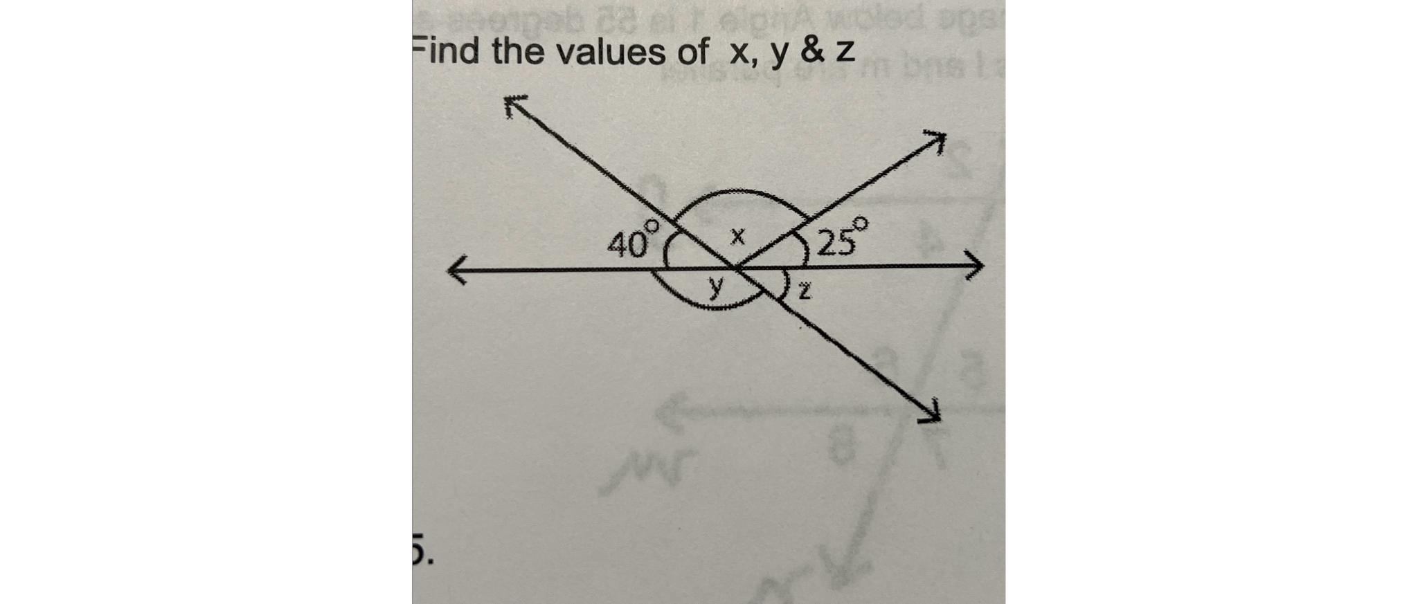 Solved Find the Values of x,y&z | Chegg.com