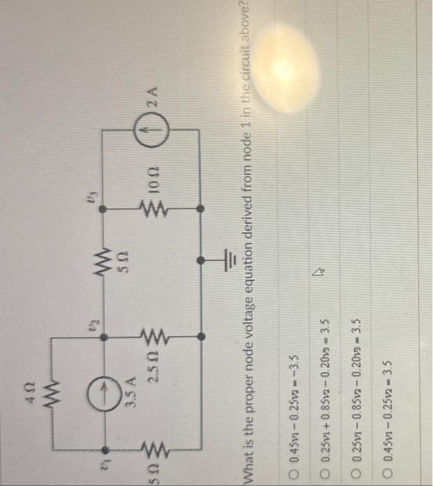 Solved What is the proper node voltage equation derived from | Chegg.com