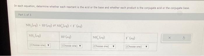 Solved In each equation, determine whether each reactant is | Chegg.com