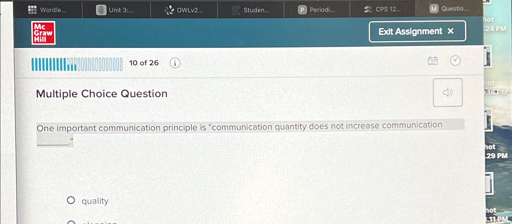 Solved One important communication principle is | Chegg.com