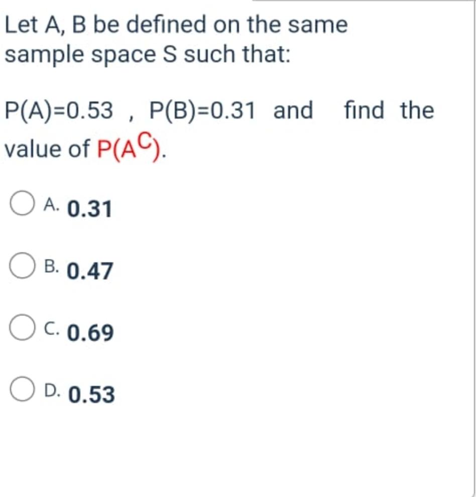 Solved Let A,B ﻿be defined on the same sample space S ﻿such | Chegg.com