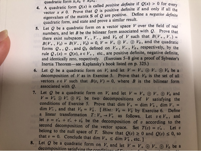4. quadratic form x1x2 + A quadratic form Q(x) is | Chegg.com