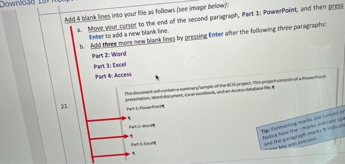Solved Part 2 - WORD Project Instru Steps 19. Create a new | Chegg.com