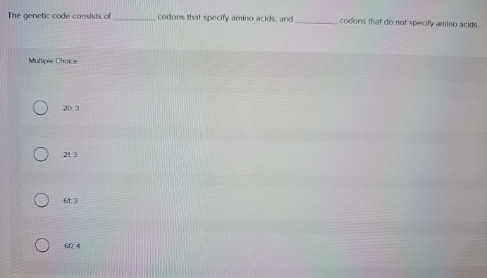 Solved The genetic code consists of codons that specify | Chegg.com