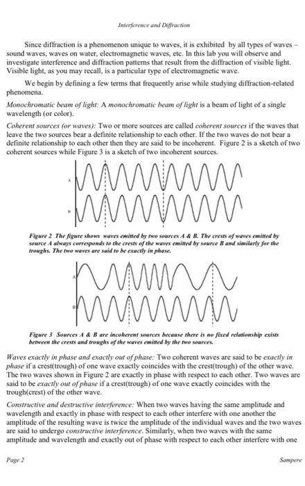 PHY 222 Lab 10 Interference and Diffraction Patterns | Chegg.com