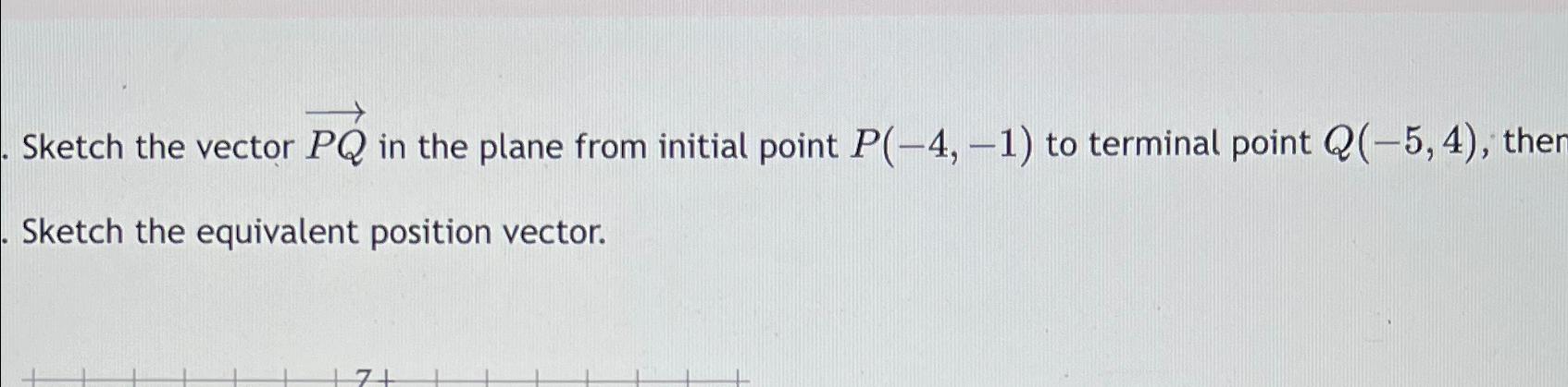 Solved Sketch the vector vec(PQ) ﻿in the plane from initial | Chegg.com
