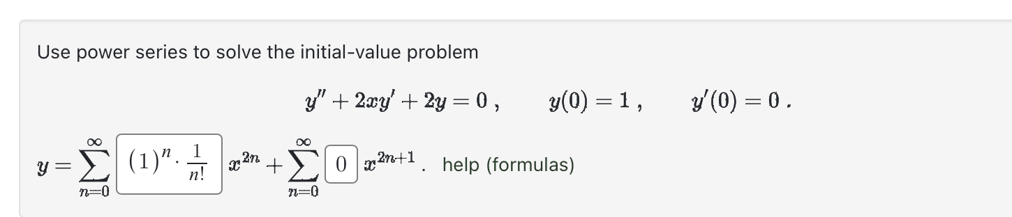 Solved Use power series to solve the initial-value | Chegg.com