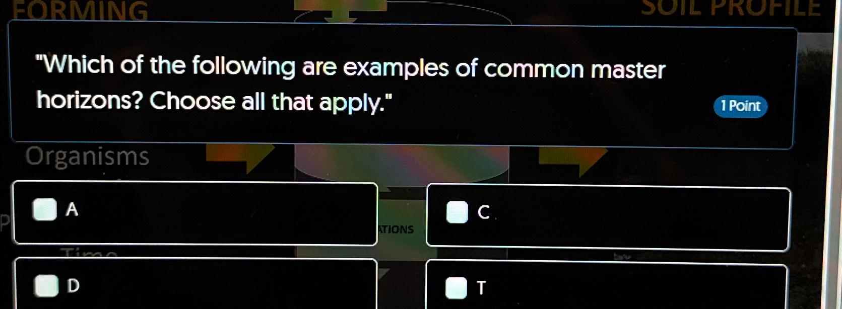 Solved "Which of the following are examples of common master | Chegg.com